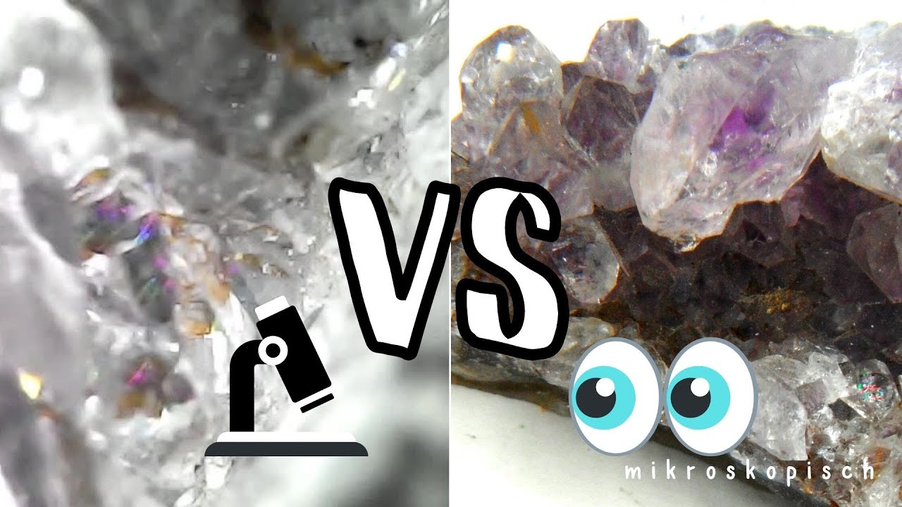 Amethyst, wie sieht er unter dem Mikroskop aus? Bis 1600x vergrössert ...