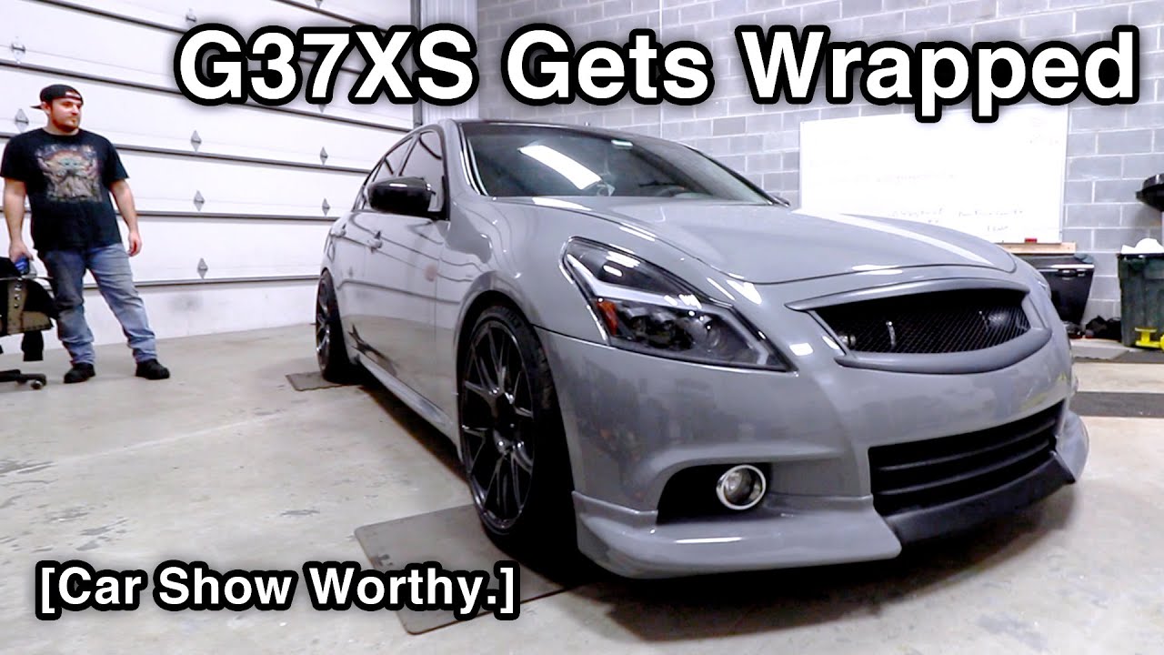 G37XS Gets Wrapped [ Avery Gloss Rock Gray w/ Carbon Fiber Accents ...
