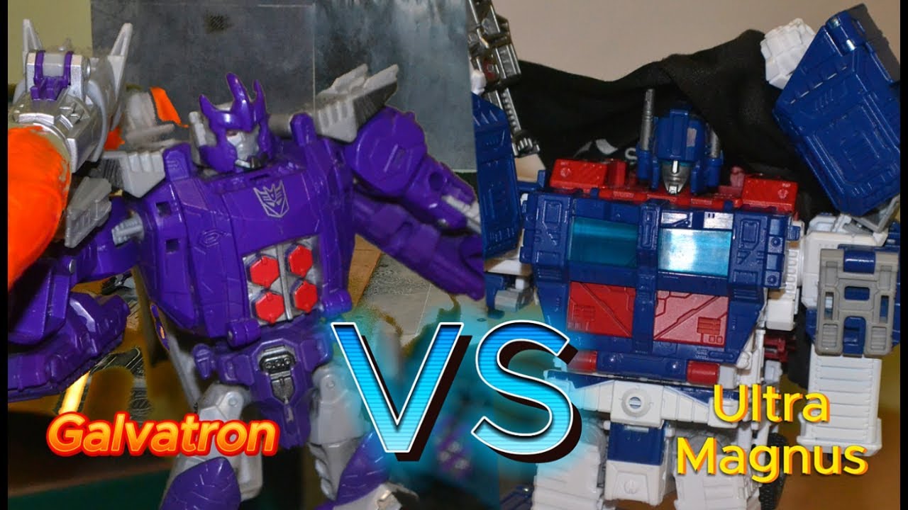 Ultra Magnus VS Galvatron transformers stop motion fight - YouTube