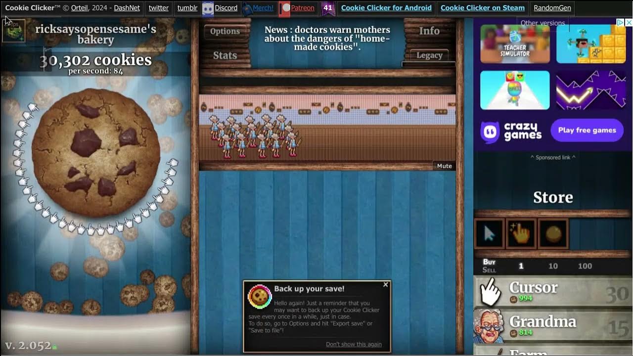 how to get infinite cookies in cookie clicker:) - YouTube