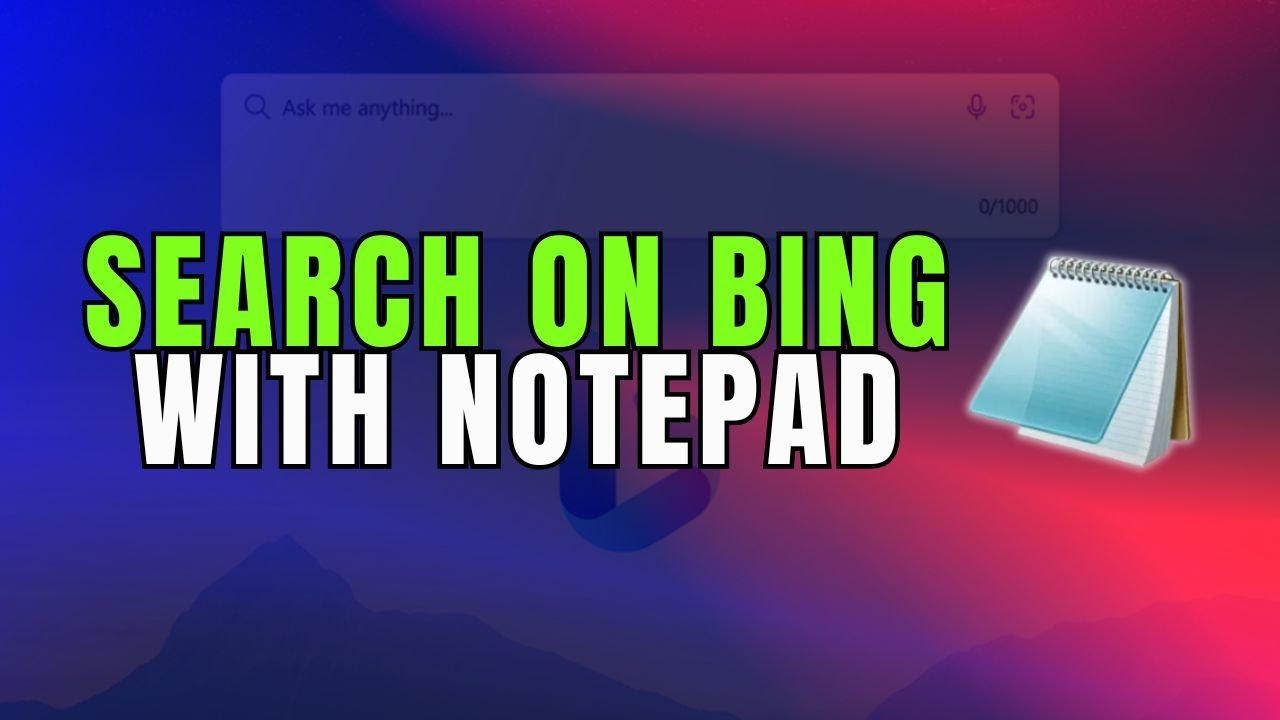 How to Use Notepad to Search on Bing - YouTube