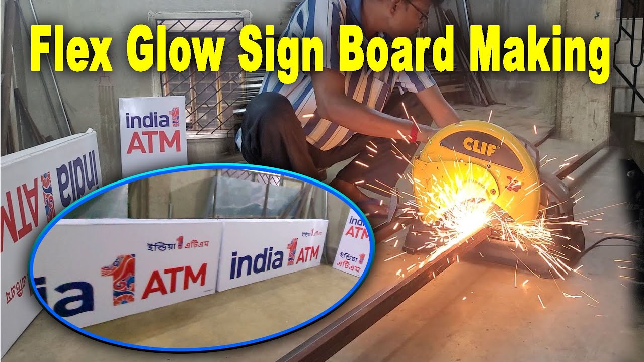 How To Make Glow Sign Board | Glow Sign Board Making | Flex Board - YouTube