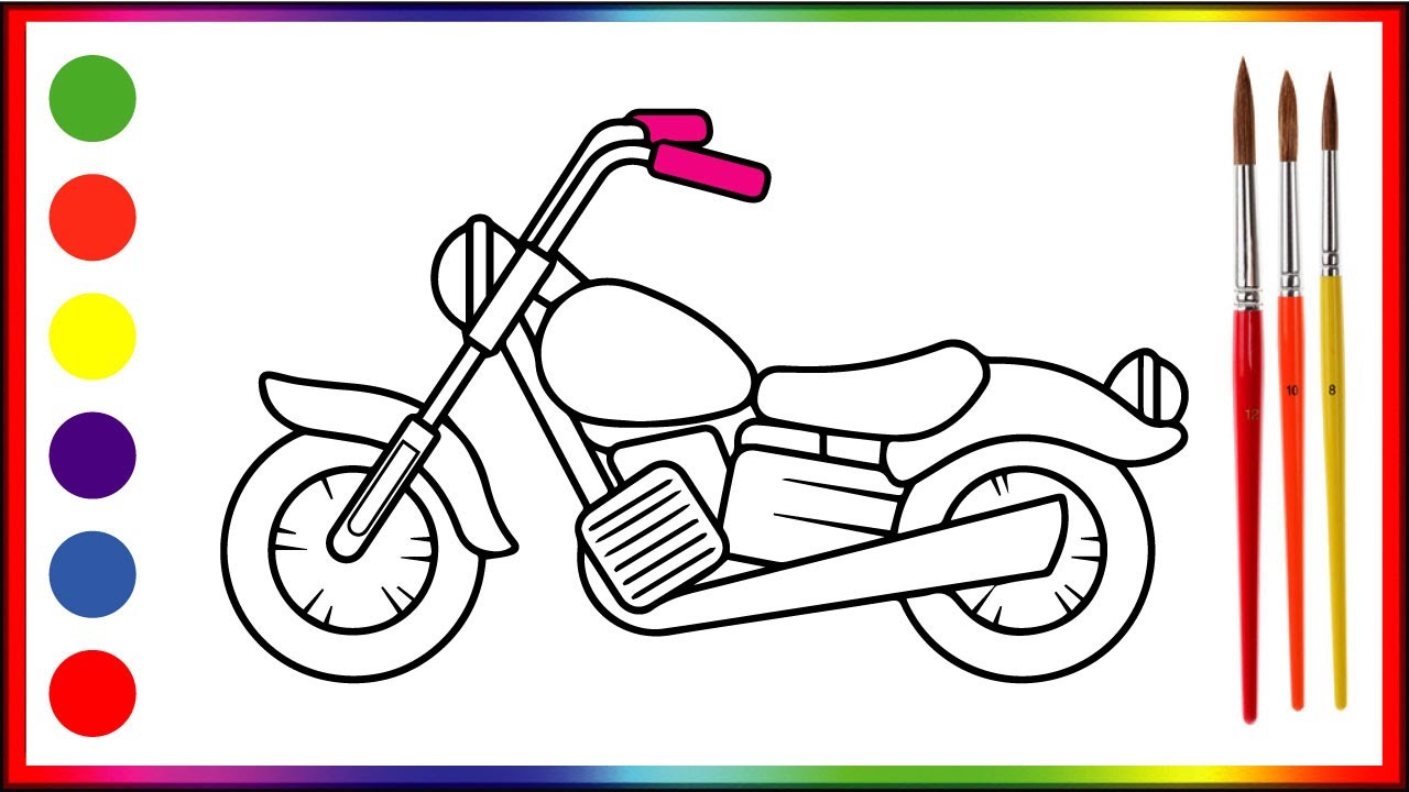 How to draw motorbike Easy, motorcycle drawing, Drawing and colouring ...
