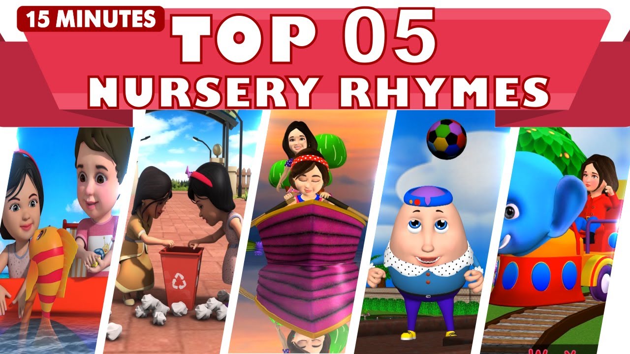 Top 5 English Nursery Rhymes - Collection of Animated Songs For Kids ...