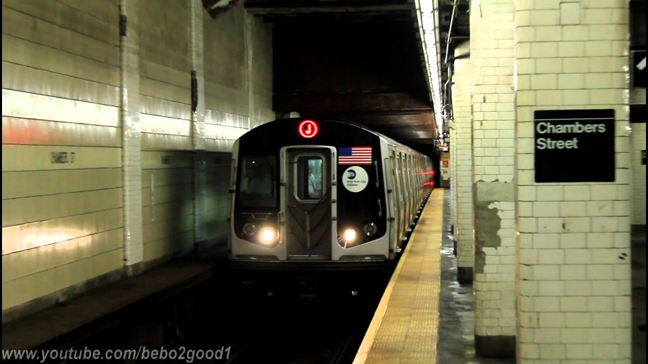 BMT Subway: Brooklyn and Broad Street Bound R160 (J) train at Chambers ...