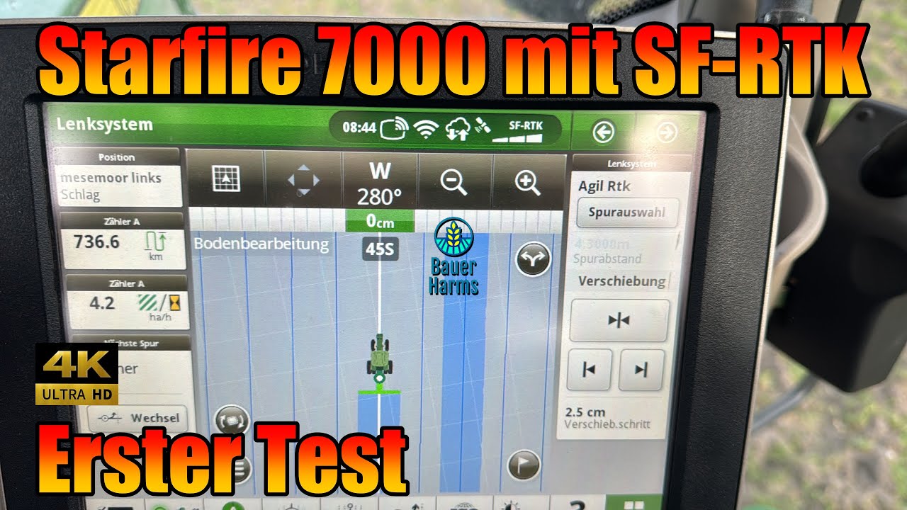 John Deere Starfire SF 7000 mit SF-RTK erster Test beim Grubbern ...