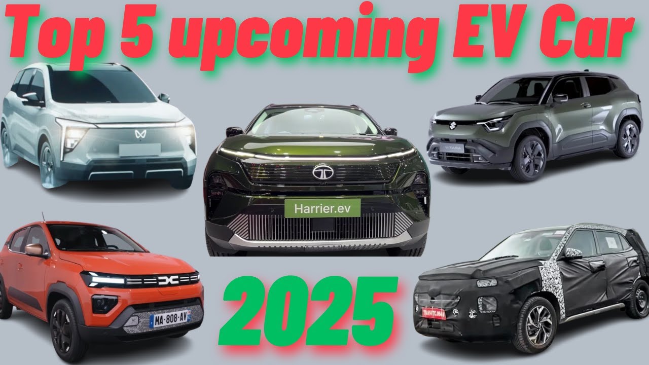 Top 5 upcoming electric cars in 2025 | upcoming EV cars India | Tata Harrier EV | e Vitara ...