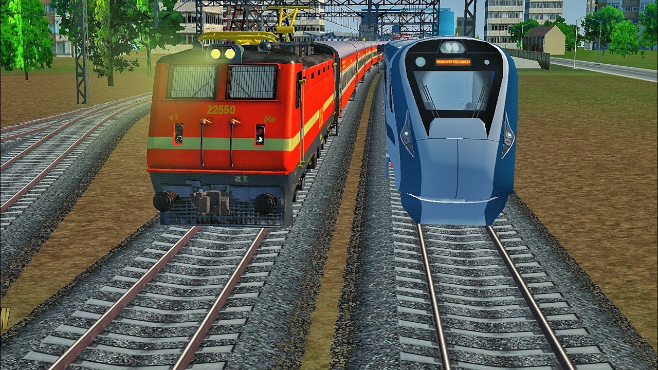 EXTREME TRAIN RACING INDIAN TRAIN SIMULATOR | RAJDHANI EXPRESS TRAIN VS ...