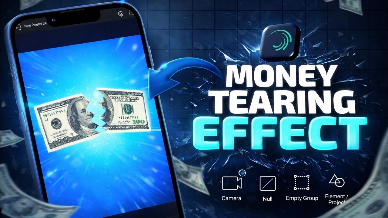 Money Tearing Effect in Alight Motion 💸🔥 | Viral Editing Tutorial 2026 ...
