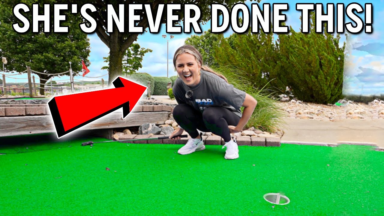 She Made the Nearly IMPOSSIBLE Mini Golf Putt! - YouTube