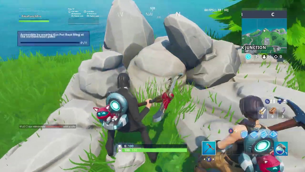 Fortnite - Fortbyte 32 location (use Kyo Back Bling) - YouTube