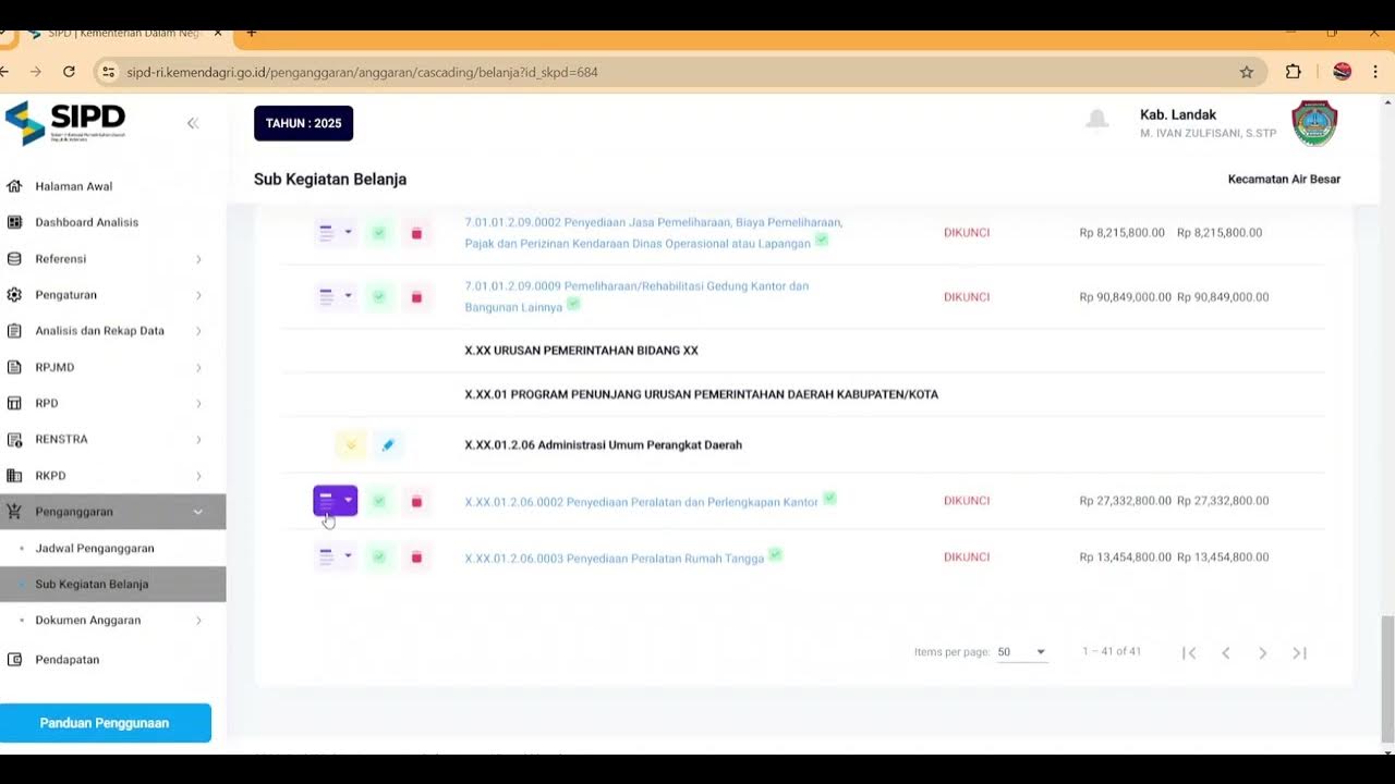 Tutorial SIPD RI Pemutakhiran Kode Sub kegiatan XX - YouTube
