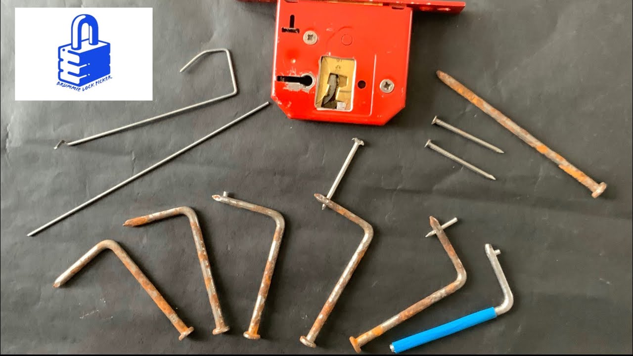 (57) Lock picking for Beginners - Make a tension tool from 2 nails and ...