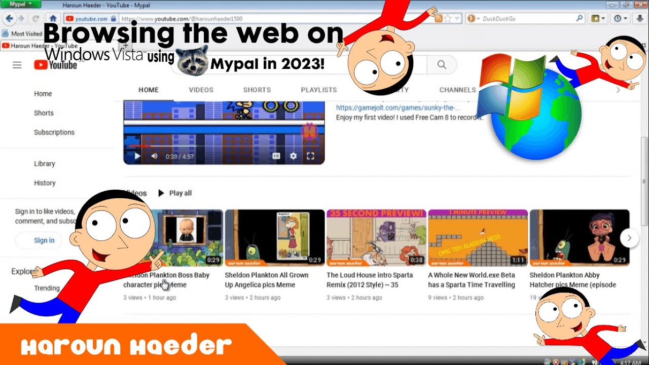 Browsing the web on Windows Vista using Mypal in 2023! - YouTube