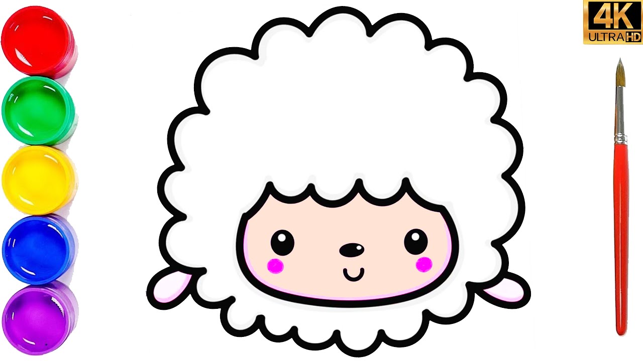 How to Draw a Cute Lamb for Little Kids, Easy Lamb Drawing, Easy ...