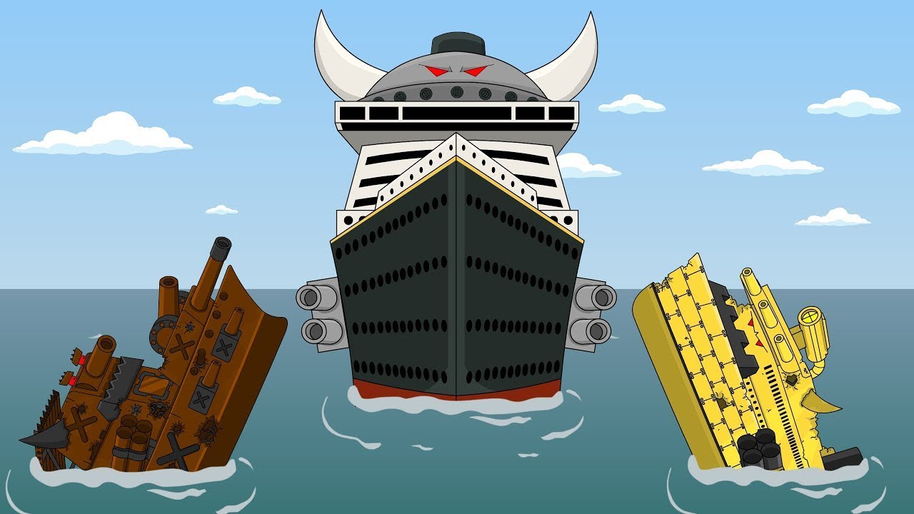 MEGA TITANIC BLACK AGAINST SEA MONSTERS 🚢⚓️ Ship Animation - YouTube