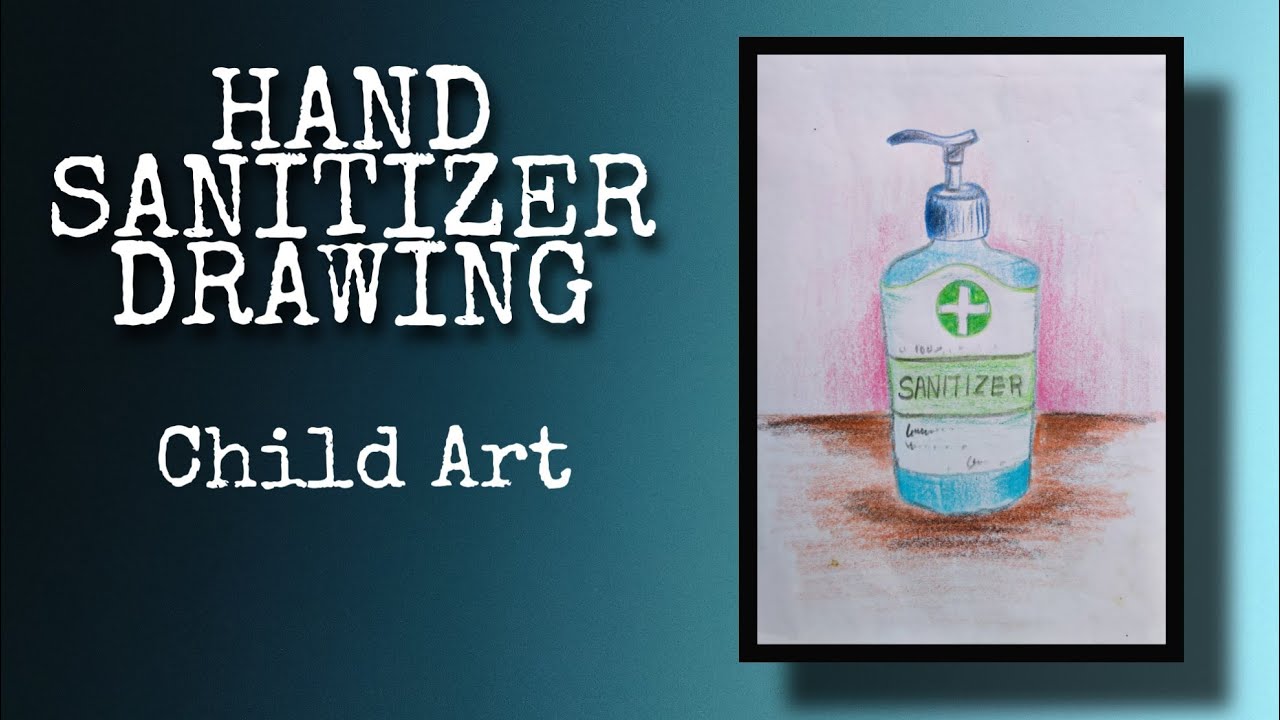 How to draw a Hard Sanitizer || SANITIZER DRAWING || PLASTIC CREAONS ...