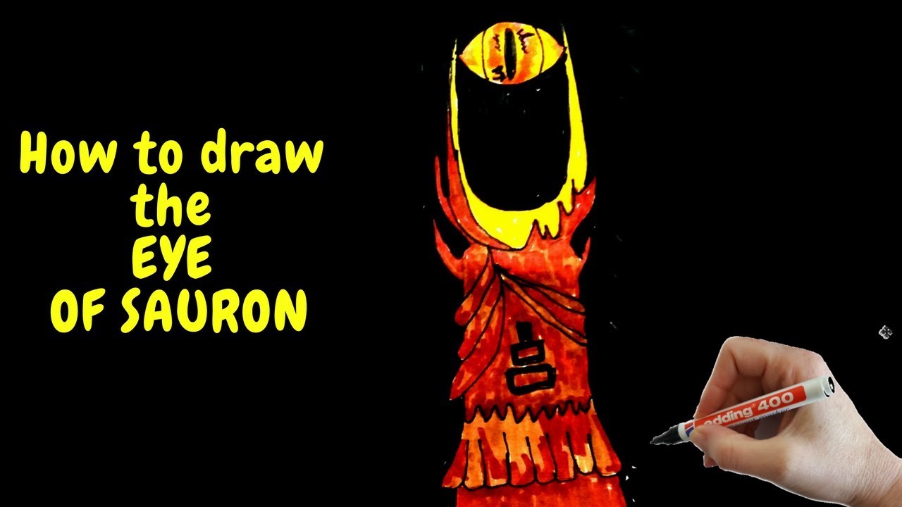 How to draw the eye of sauron - YouTube