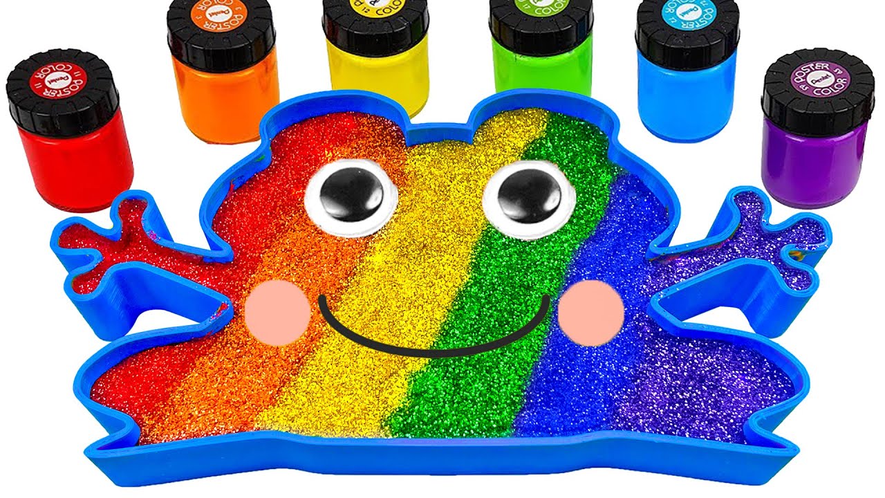 Satisfying Video l Mixing All My Slime Smoothie in Glitter Frog Bathtub ...
