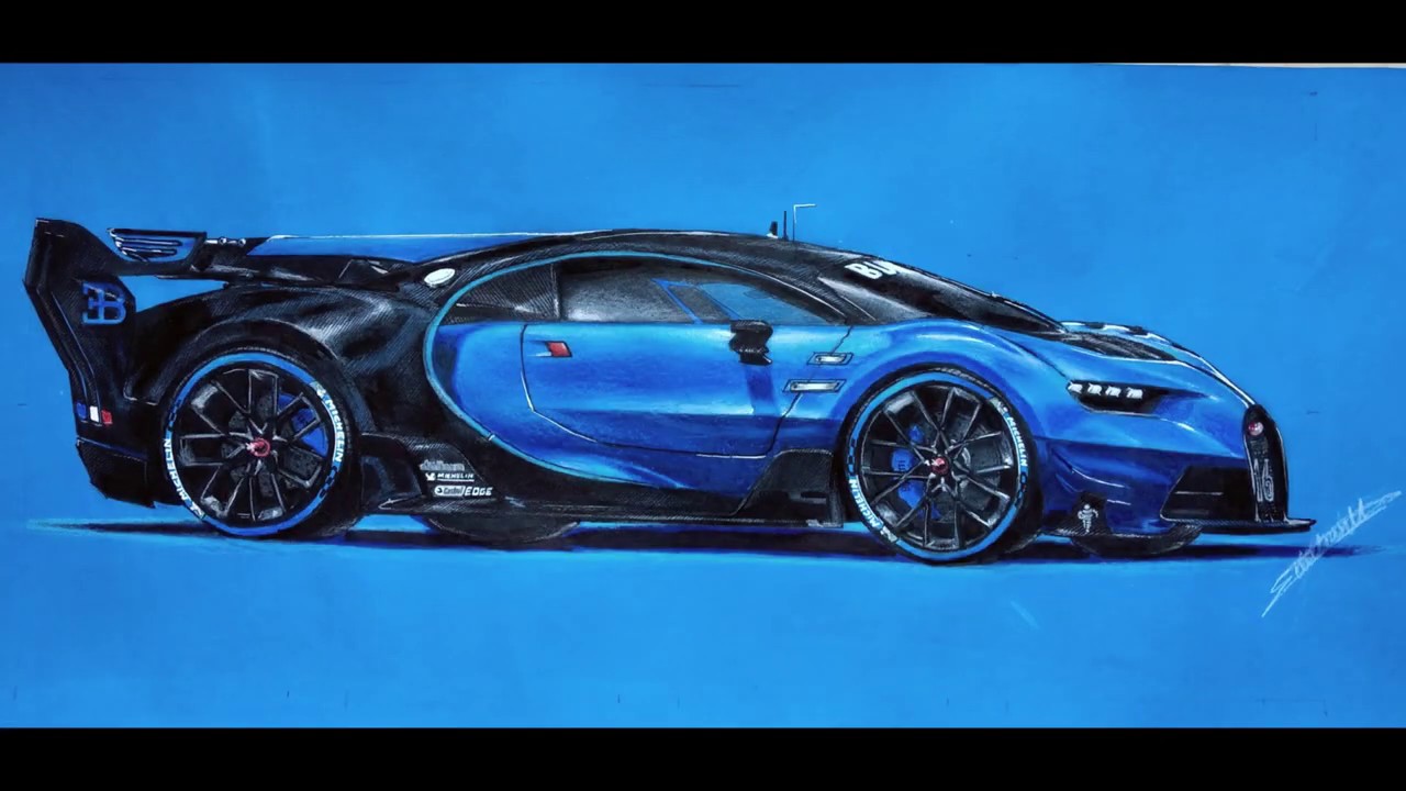 Drawing the EPIC Bugatti Vision GT!! - YouTube