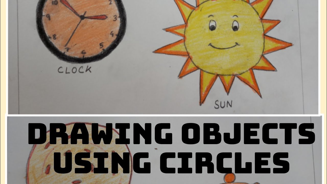 Basic shapes|| drawing objects using circles - YouTube