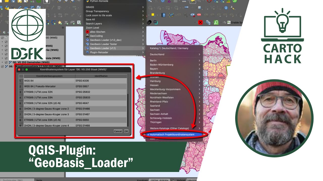 #geoObserver QGIS Tipp: GeoBasis_Loader - Mike Elstermann - CartoHack 03.25 - YouTube