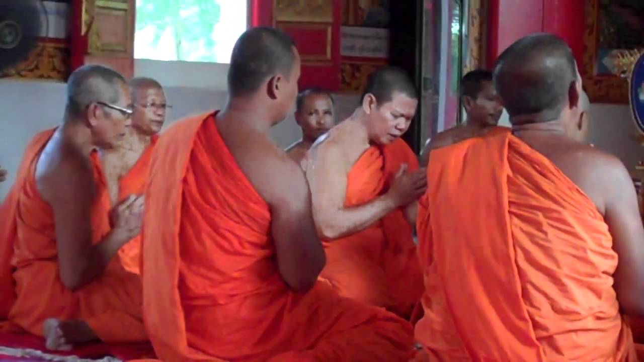 Young Buddhist taking his monastic vows in temple: Phuket, Thailand ...