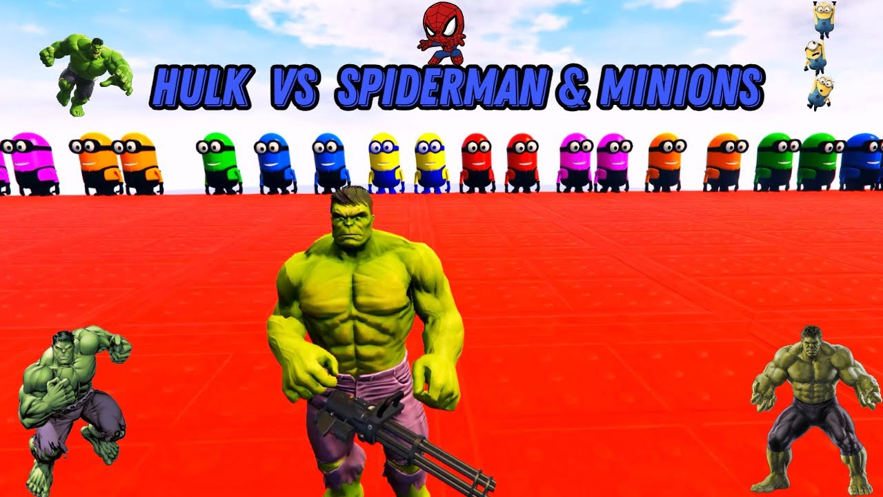 GTA-5 Epic Ragdolls HULK Fight With Spiderman And Minions/Funny Moments ...
