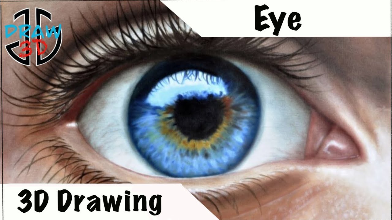 How to Draw realistic eyes in 3D - wie zeichnet man ein Auge in 3D ...