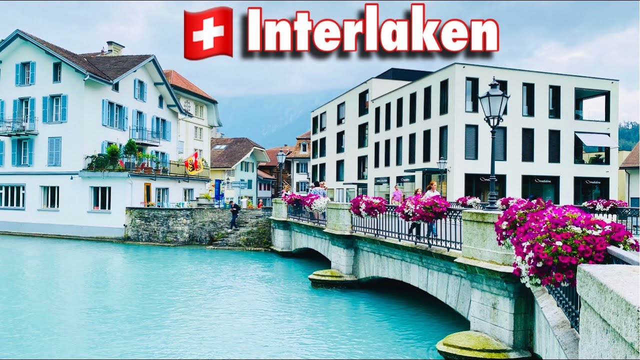 Interlaken , Switzerland 4K | A Scenic Swiss Town between two Lakes ...