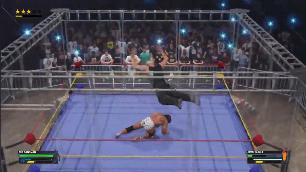 Sandman vs Jimmy Snuka. Cage Match ECW. WWE 2K24 - YouTube