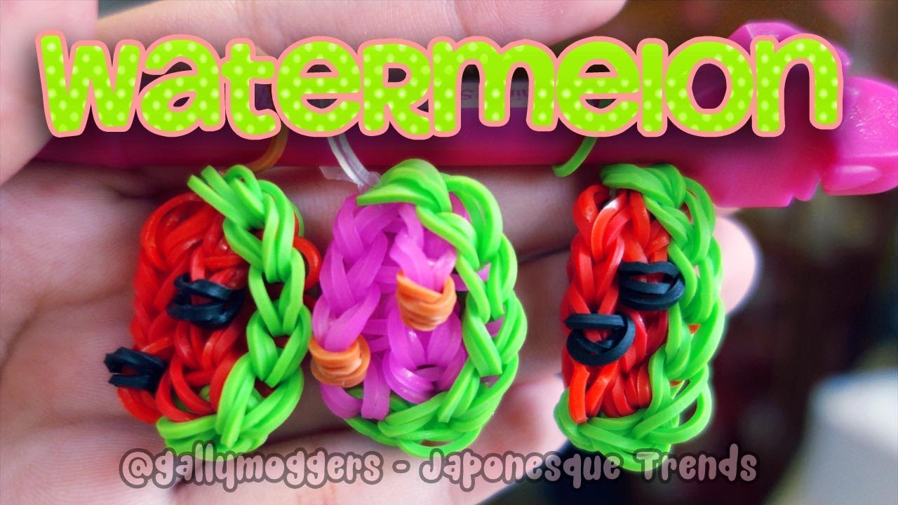 Rainbow Loom Tutorial: Watermelon Charm - YouTube