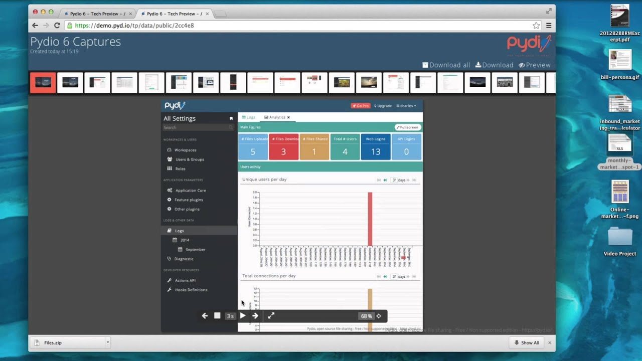 How to Share Folders in Pydio 6 Web Application - YouTube