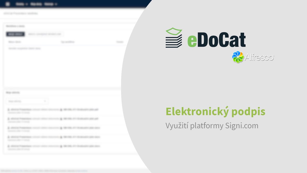 Signi - elektronické podepsání dokumentu v eDoCat DMS - YouTube
