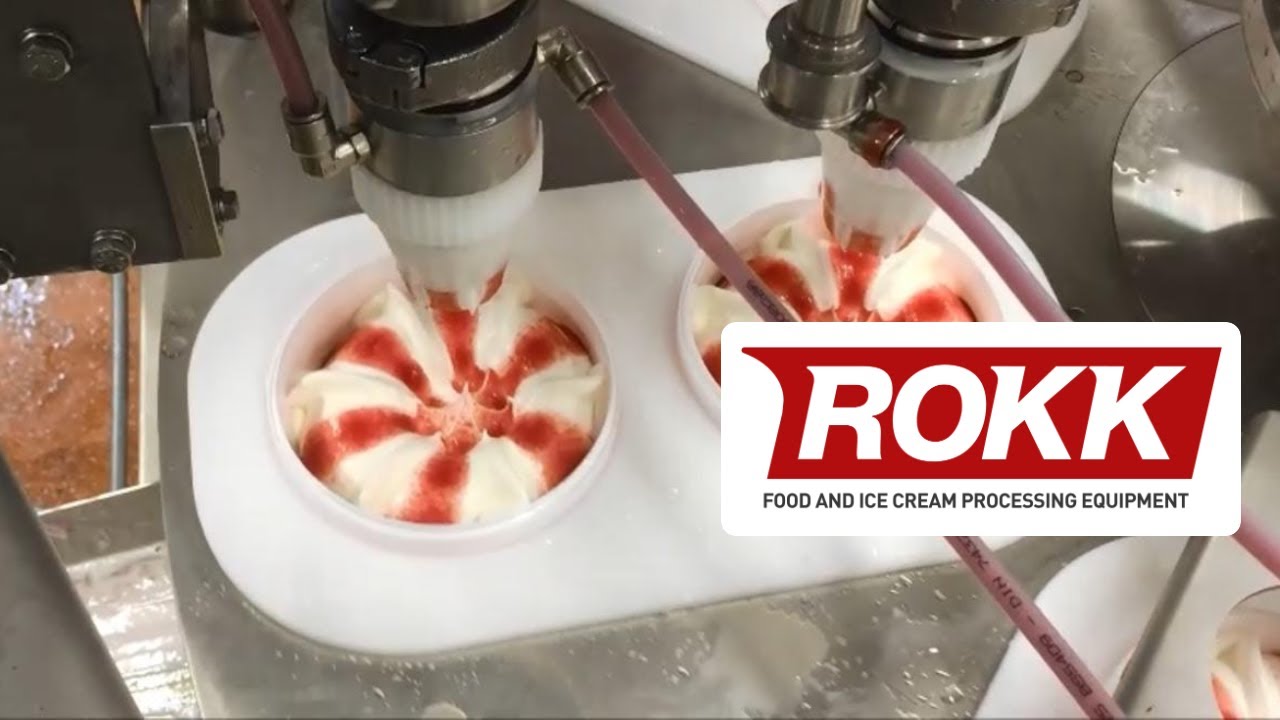 Strawberry ripple with fluted nozzle - ROKK RR 2000 Rotary Filling ...