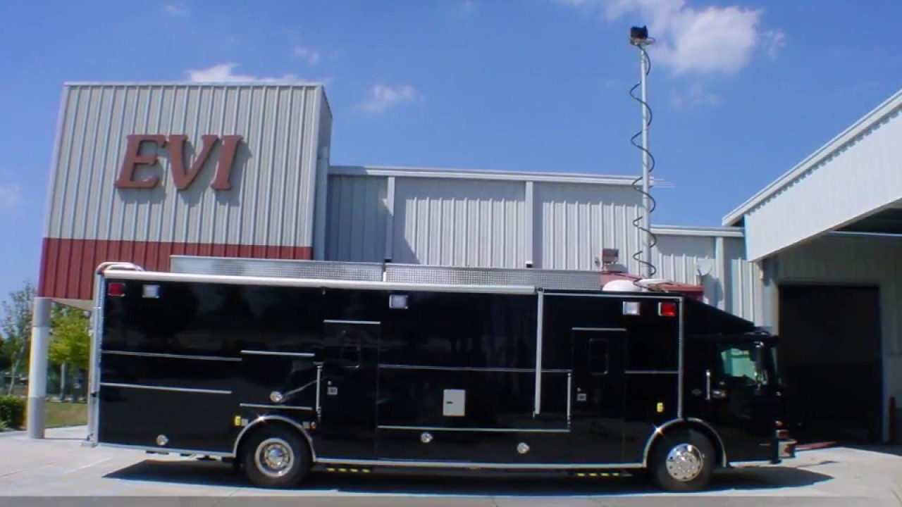 EVI custom 30-Ft. Critical Response Vehicle Command Truck - YouTube