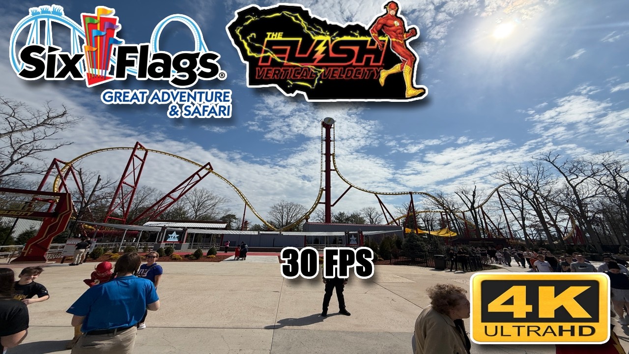 The Flash: Vertical Velocity Full Ride POV in 4K | Six Flags Great ...