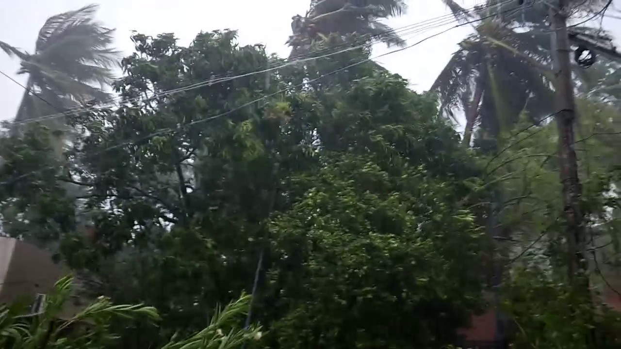 Vardha Cyclone effect at Guduvanchery - YouTube