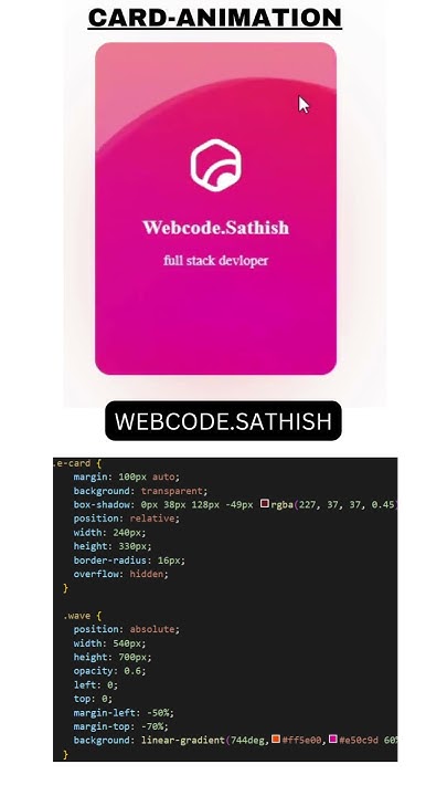 Card Animation Coding Webdesign Html Webdevelopment Python Css Htmlcssjavascript Youtube