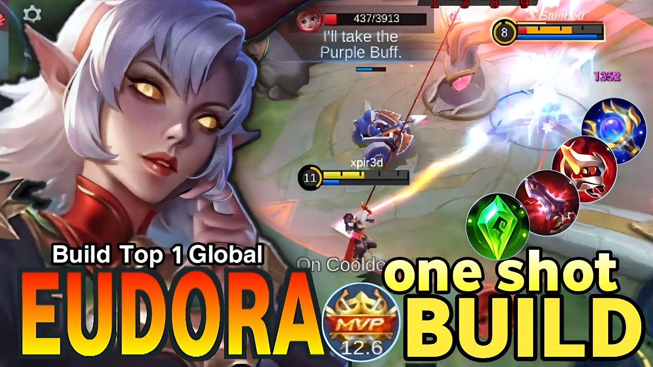 12.6points + Immortal Eudora best one shot build| Eudora best build ...