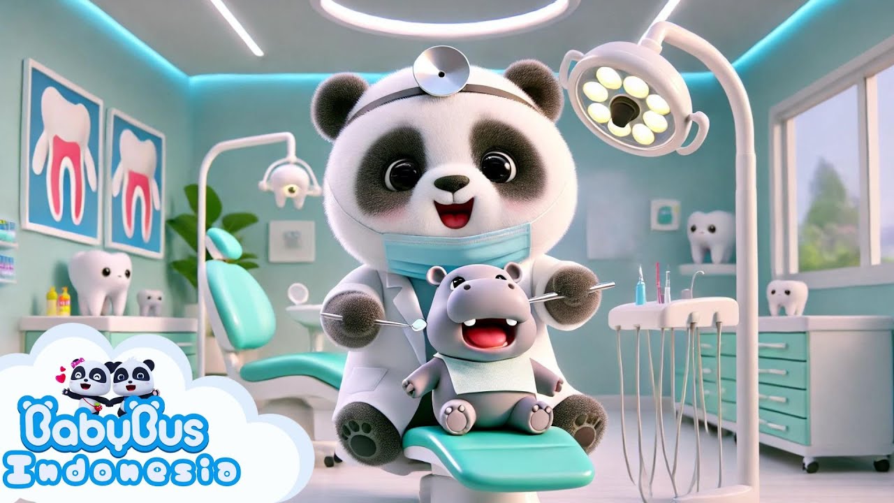 Bayi panda dokter gigi memeriksa gigi bayi kudanil | bayi panda bahasa ...