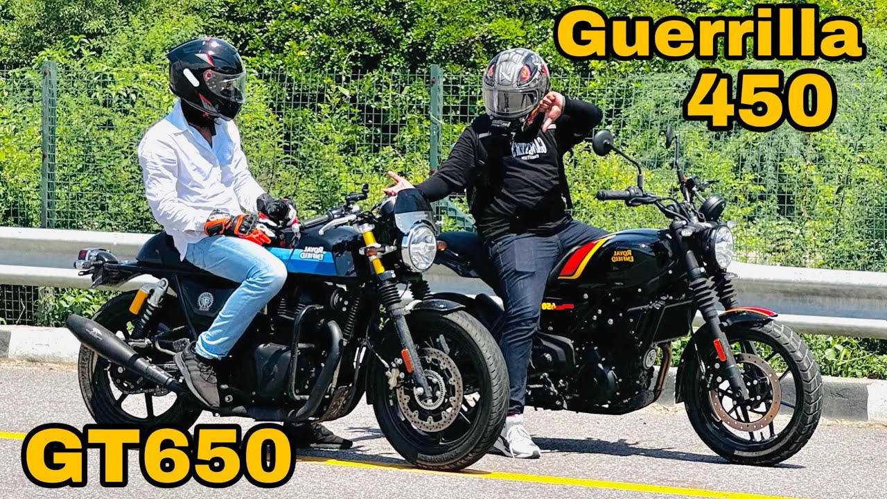 Royalenfield Guerrilla 450 vs GT 650 Drag race #royalenfield # ...