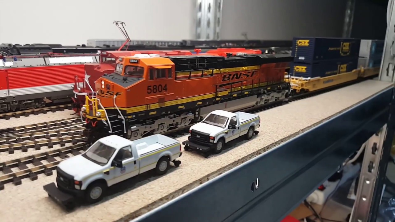 Athearn GE ES44AC + Double Stack Well Cars - YouTube