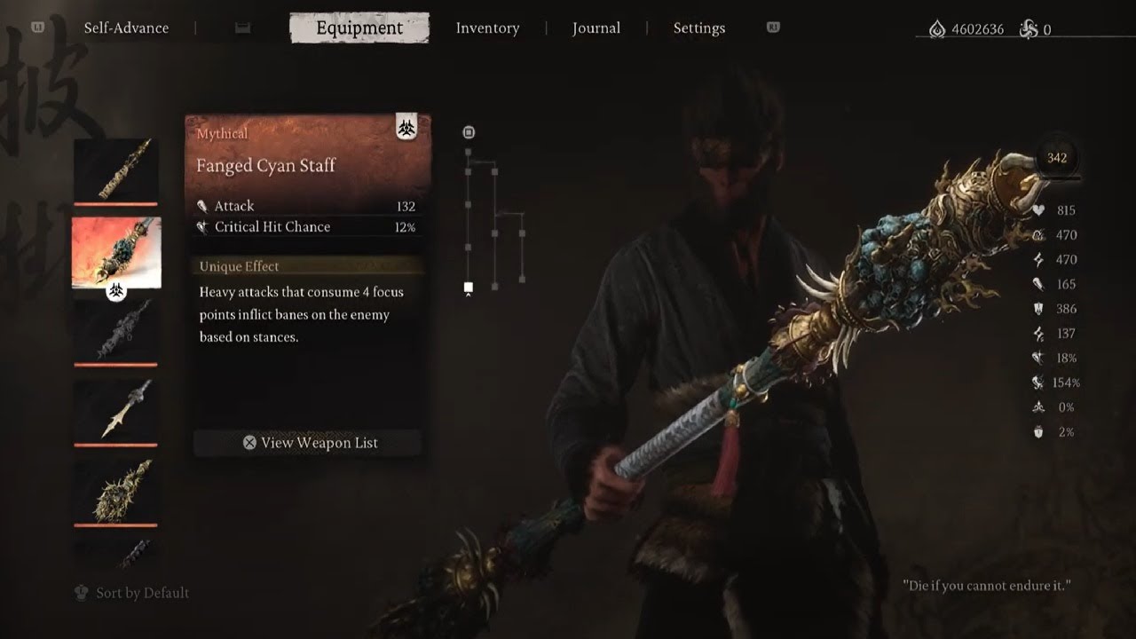 Black Myth: Wukong, Weapon Comparison, Fanged Cyan Staff - YouTube