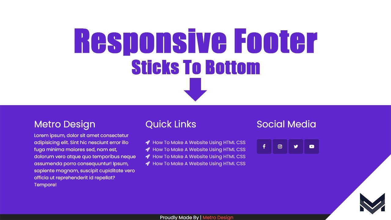 Responsive Footer Using HTML CSS | Start To End - YouTube