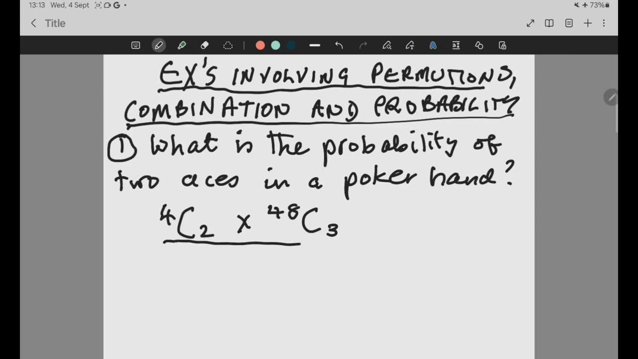PERMUTATIONS, COMBINATIONS AND PROBABILITY 1 - YouTube