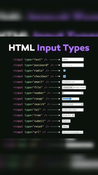 HTML5 input type #html5 #uidesign #developer #shorts #short #css # ...