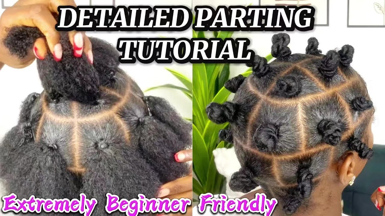 HOW TO: Part Hair For Box Braids, Twist, faux Locs, Etc | Rubber Band ...