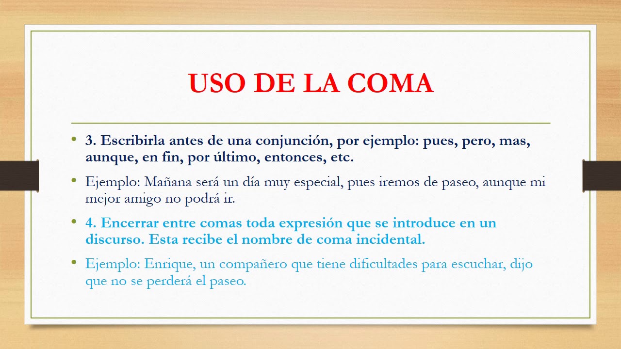 Uso de la Coma - YouTube
