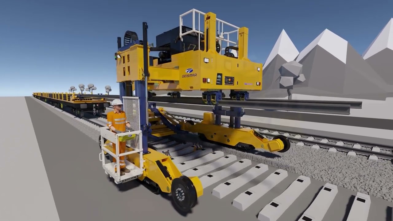 ECTR - Gantry for laying rail | Geismar - YouTube